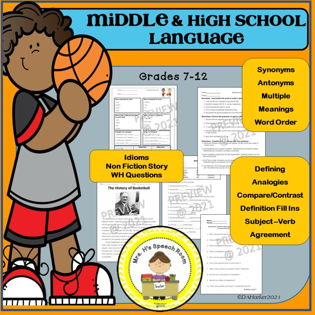 March Basketball Speech Therapy Printable Pack | Made By Teachers