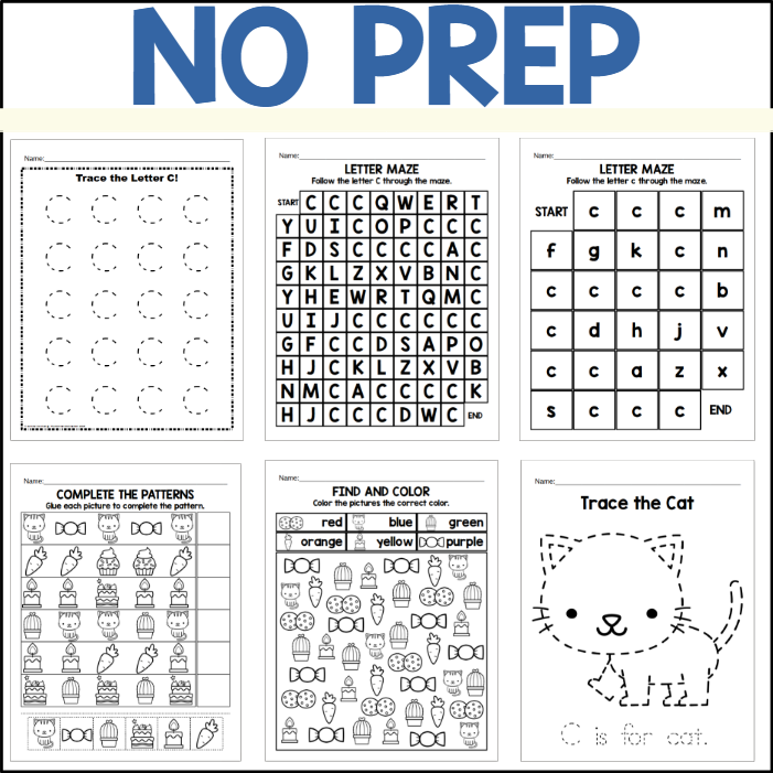 Letter C Worksheets for Letter Recognition and Beginning Sounds | Made ...