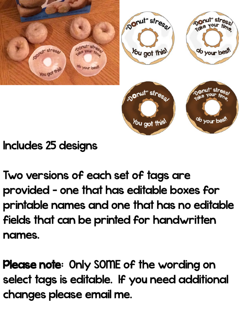 Testing Treat Tags | Test Motivation Gift Tags Editable | Motivational ...