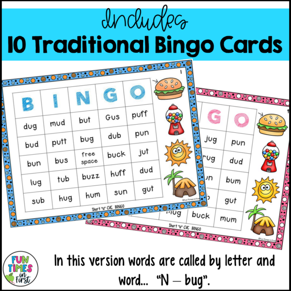 CVC Bingo Game: Short U Words - No Prep Phonics Games | Made By Teachers