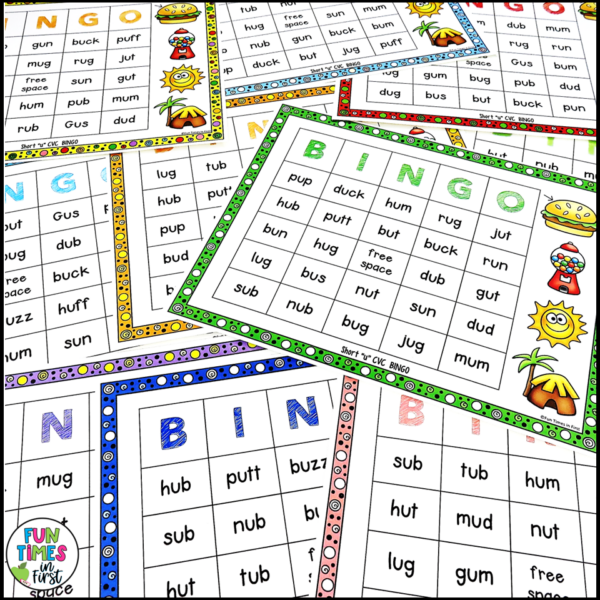 CVC Bingo Game: Short U Words - No Prep Phonics Games | Made By Teachers