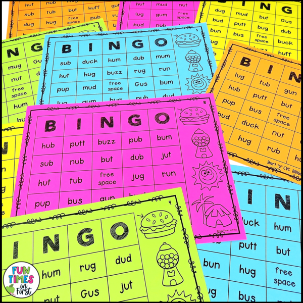 CVC Bingo Game: Short U Words - No Prep Phonics Games | Made By Teachers