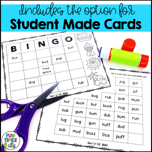 CVC Bingo Game: Short U Words - No Prep Phonics Games | Made By Teachers