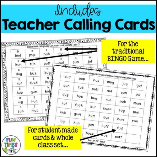 CVC Bingo Game: Short U Words - No Prep Phonics Games | Made By Teachers