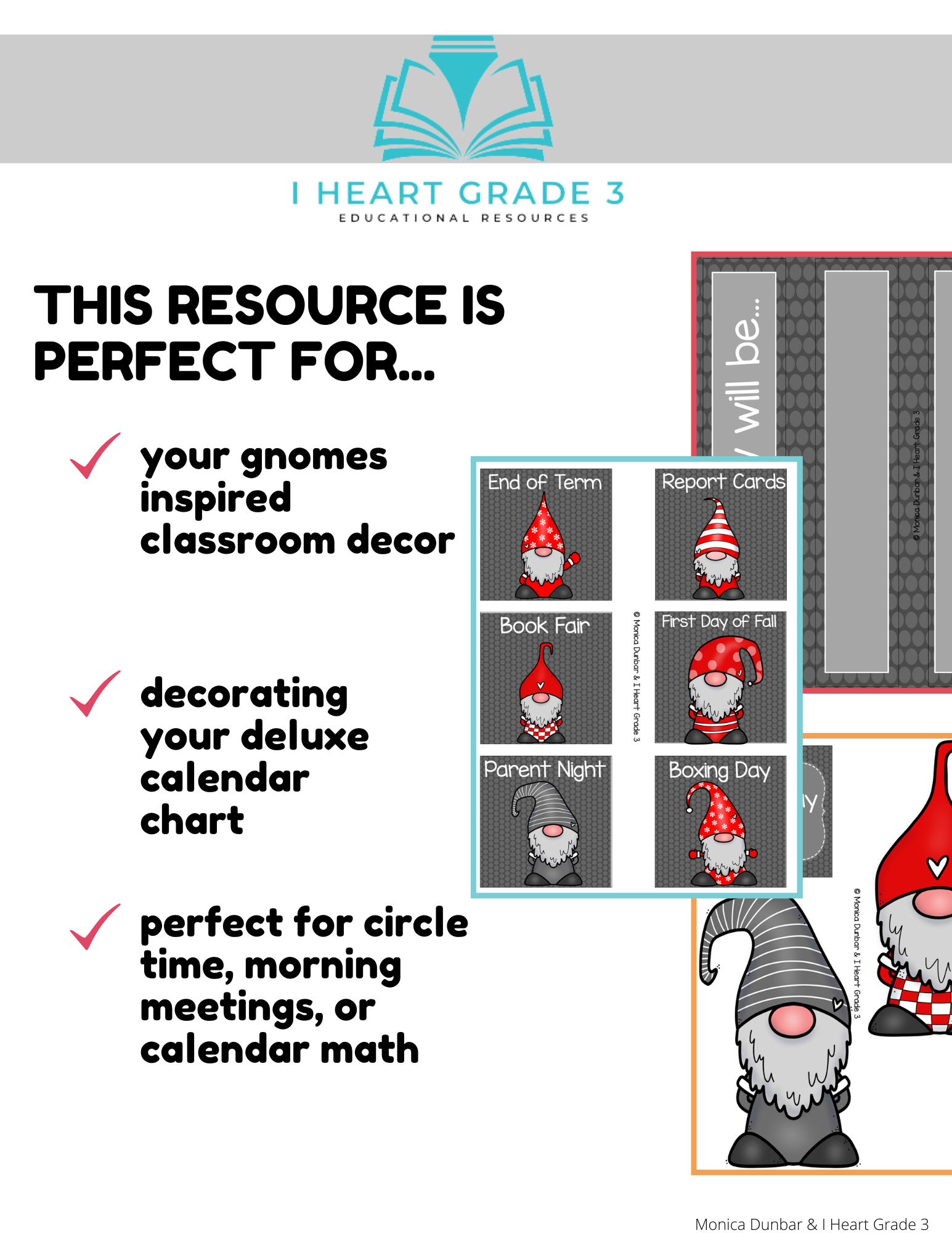 Calendar Glam: Gnomes Theme | Made By Teachers