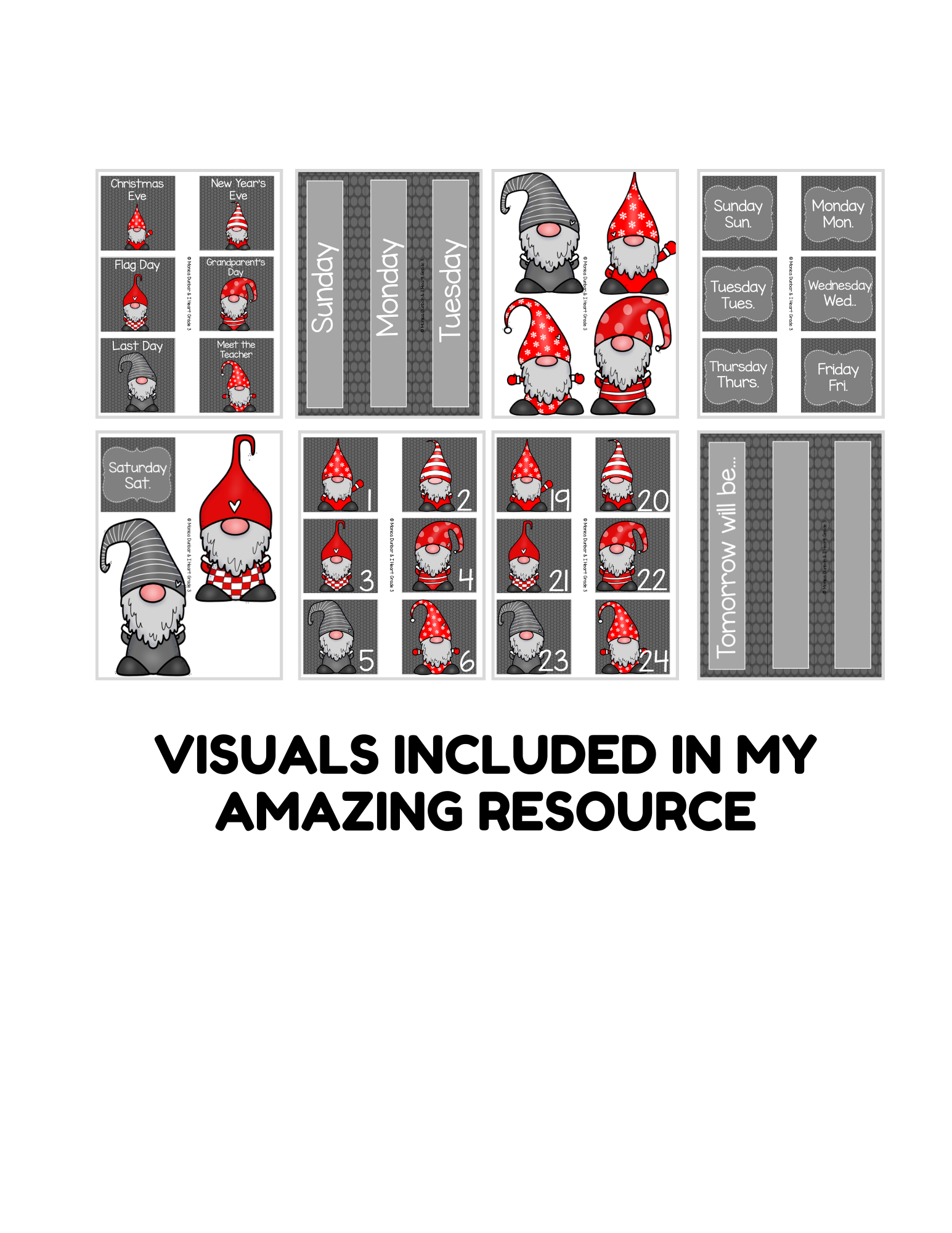 Calendar Glam: Gnomes Theme | Made By Teachers