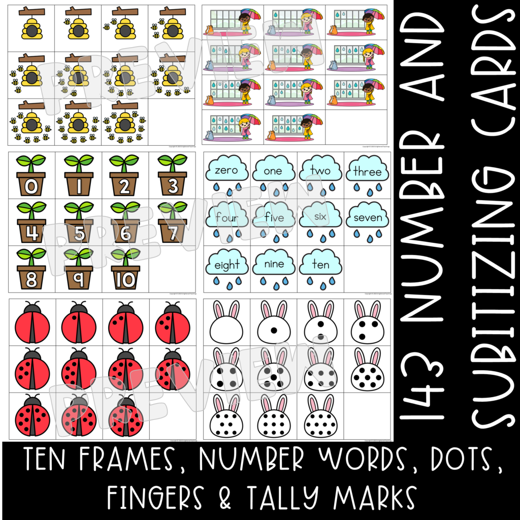 Spring Number Mats Spring Counting Subitizing Number Sense March Math ...