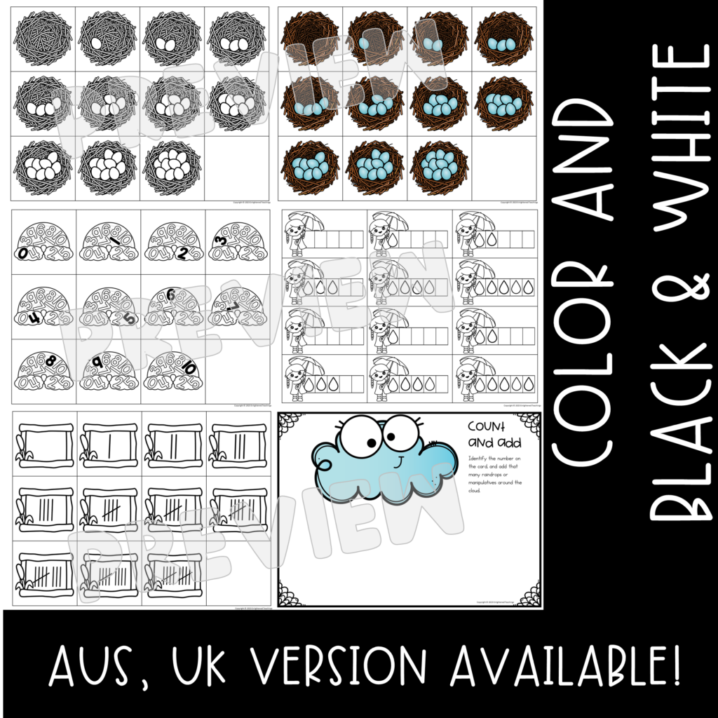 Spring Number Mats Spring Counting Subitizing Number Sense March Math ...