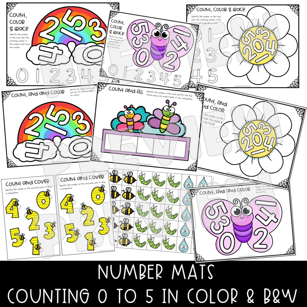 Spring Number Mats Spring Counting Subitizing Number Sense March Math ...