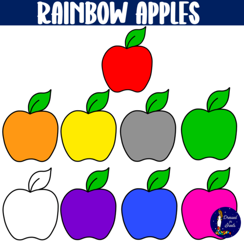 Rainbow Apples Clip Art | Made By Teachers