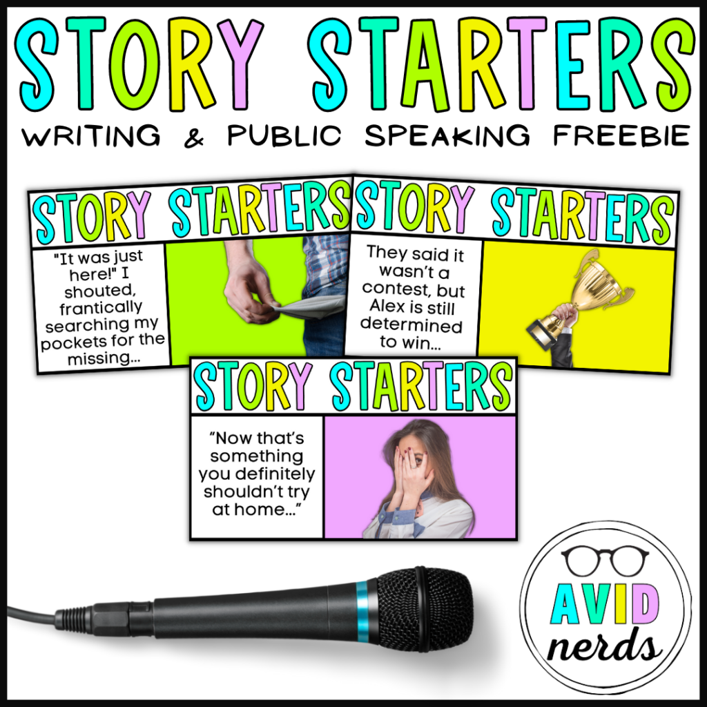 AVID Team Building Story Starters for Public Speaking and Writing ...