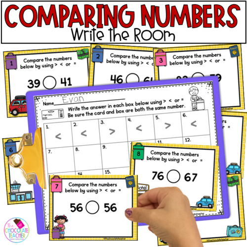 Comparing Numbers - Greater Than Less Than - Math Write the Room | Made ...