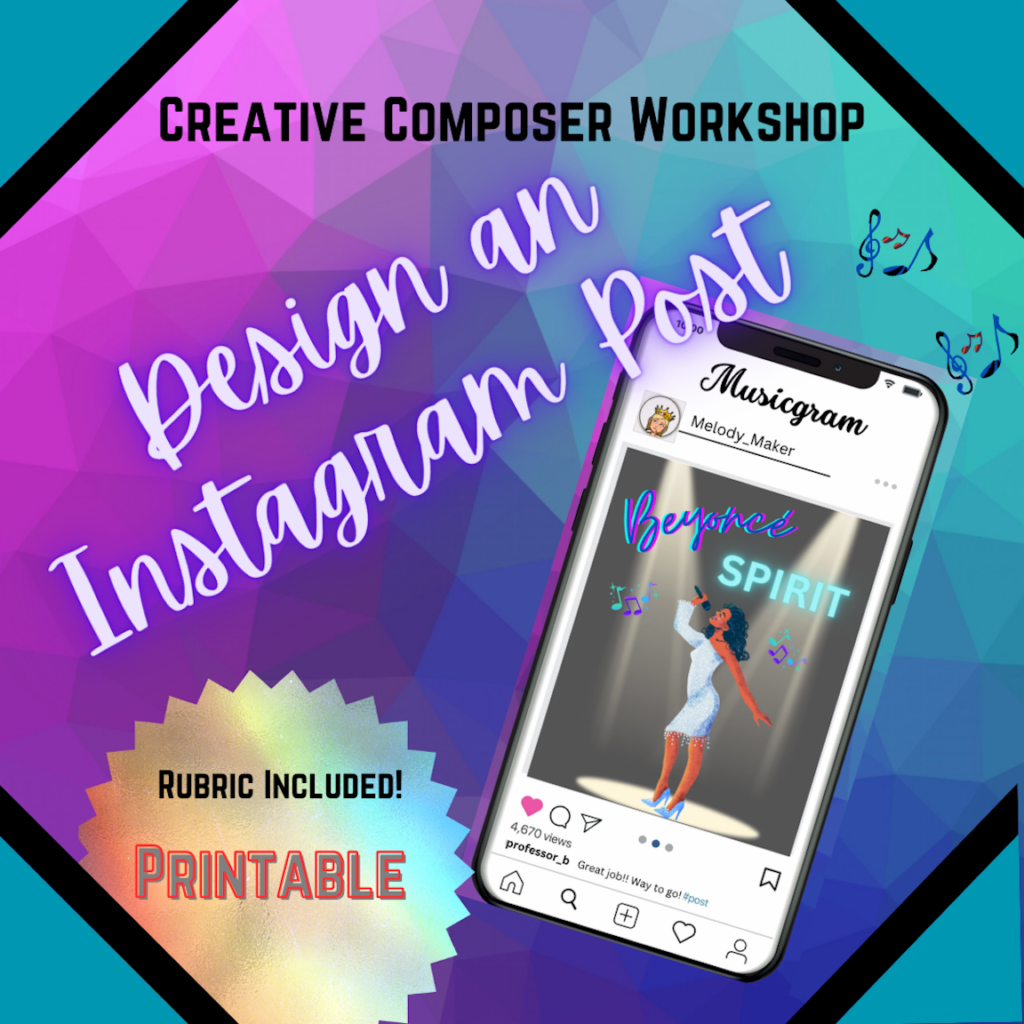 Design an Instagram Song Post Lesson Project - Printable | Made By Teachers