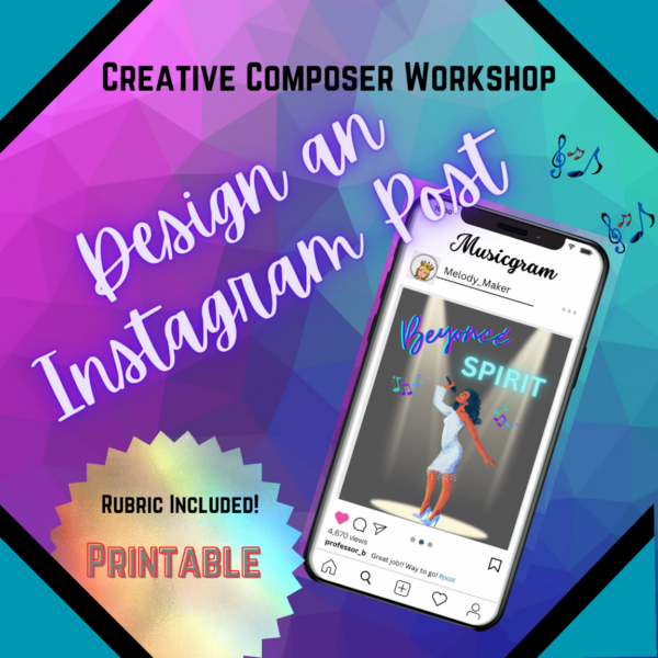 Design an Instagram Song Post Lesson Project - Printable | Made By Teachers