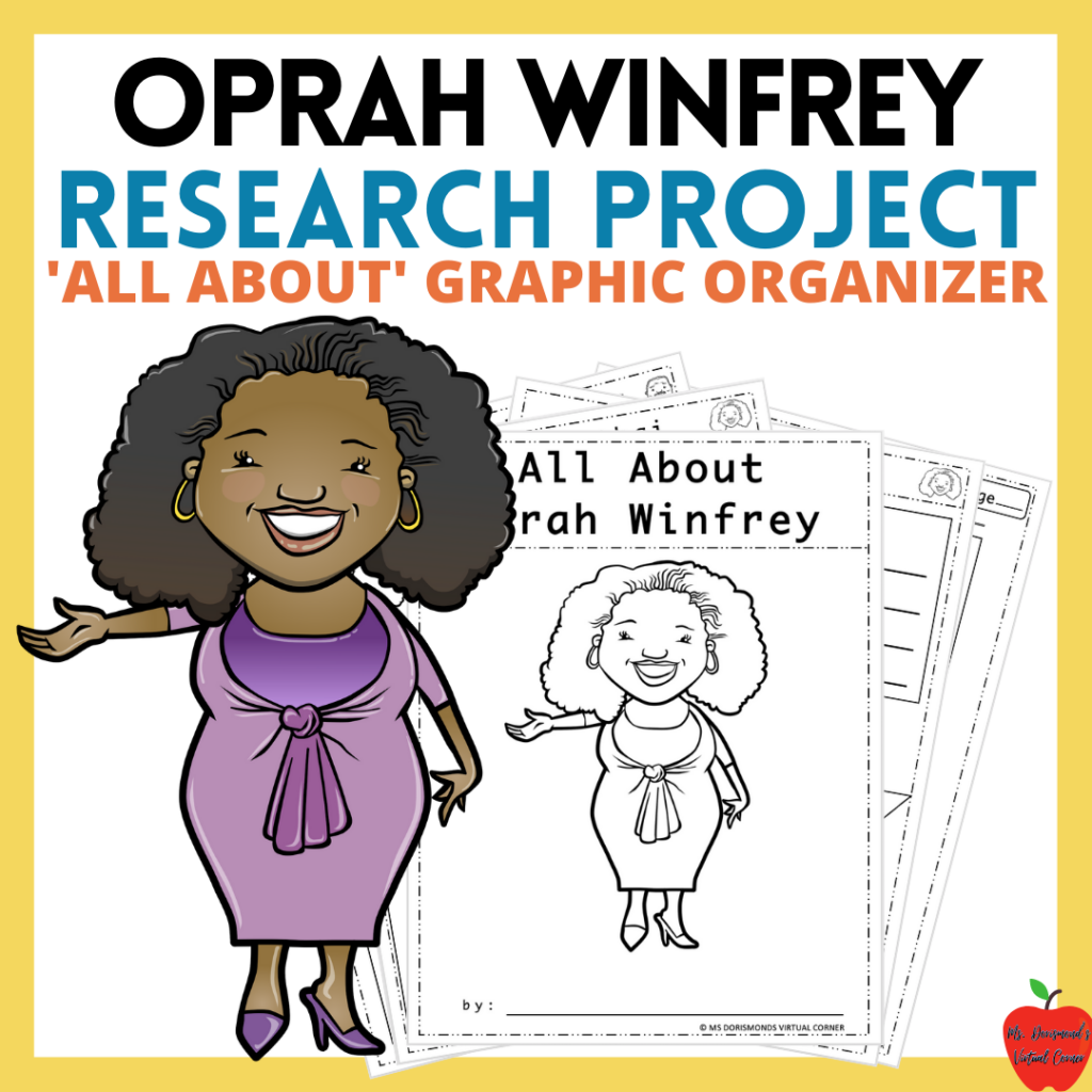 Oprah Winfrey All-About Research Project Graphic Organizer | Biography ...