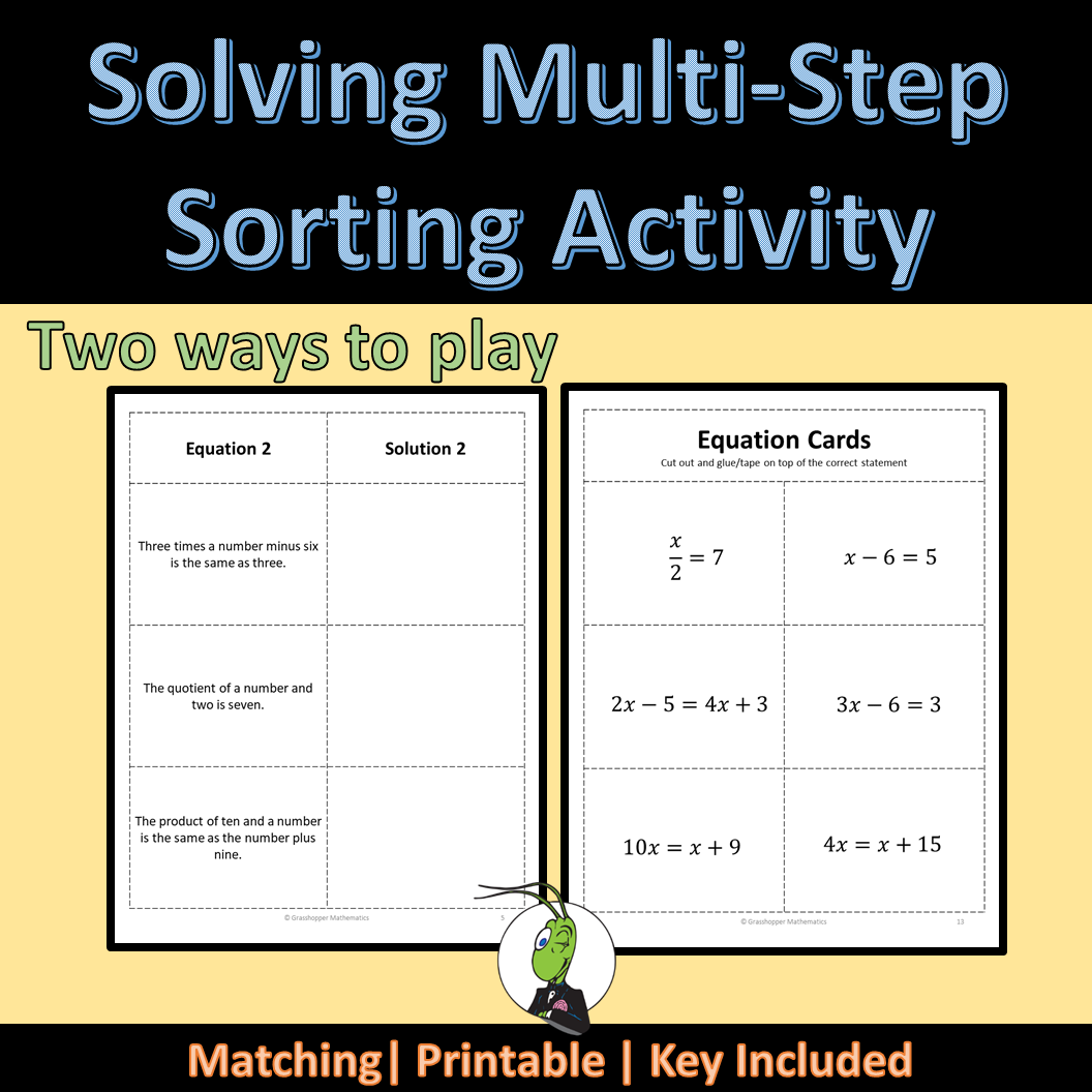 Solving Equations Review Task Cards Bundle | Made By Teachers