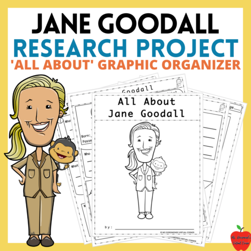 Jane Goodall All-About Research Project Graphic Organizer | Biography ...