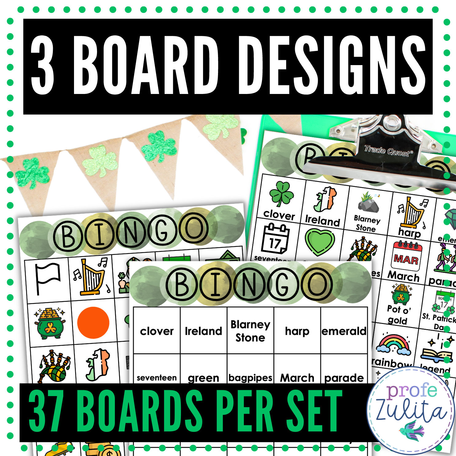 St. Patrick's Day Vocabulary BINGO Game in English / Newcomers | Made ...