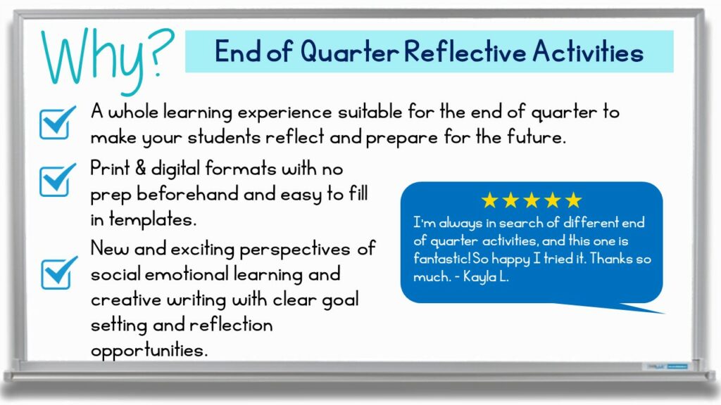 End of Quarter Activities - Student Reflection and Introspection ...