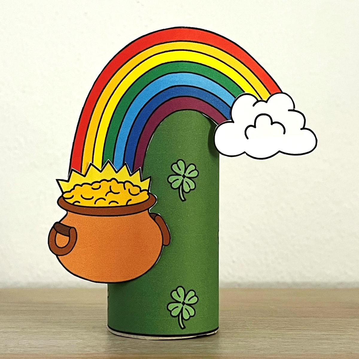 Pot of Gold Rainbow toilet paper craft Printable St. Patrick’s Day ...
