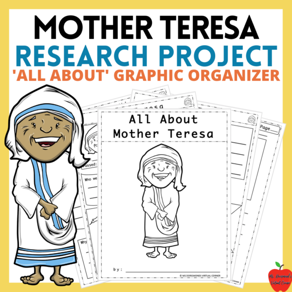 Mother Teresa All-About Research Project Graphic Organizer | Biography ...