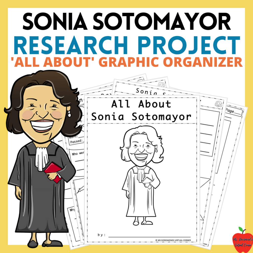 Sonia Sotomayor All-About Research Project Graphic Organizer ...