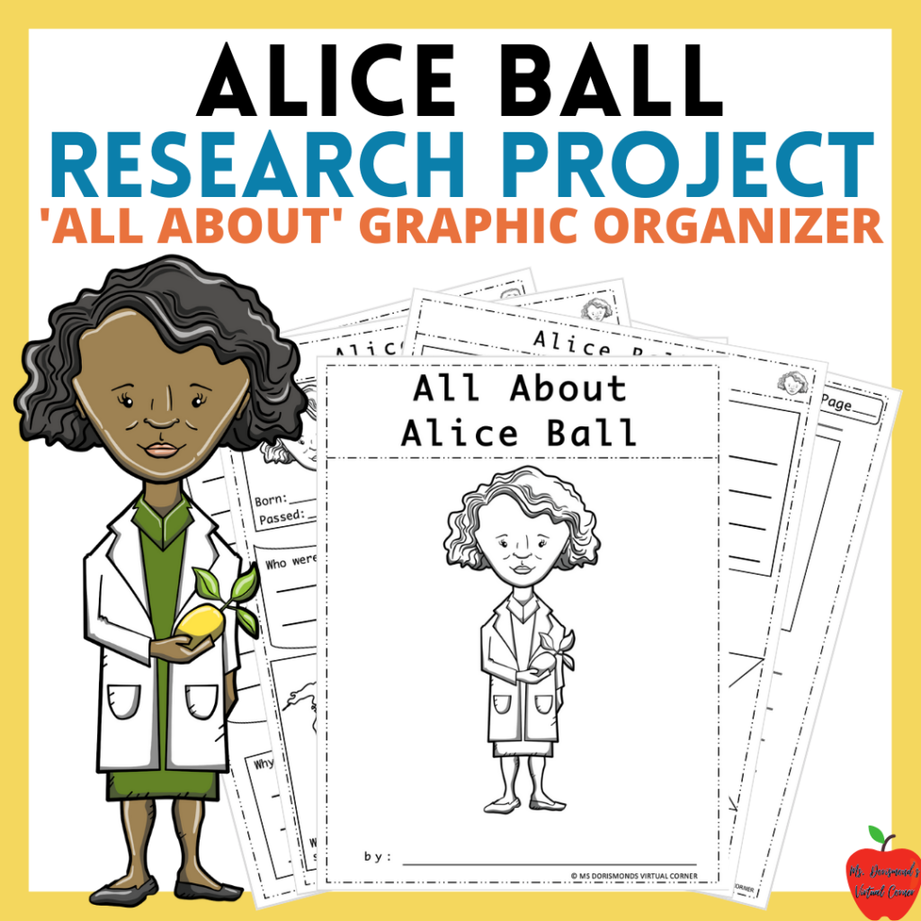 Alice Ball All-About Research Project Graphic Organizer | Biography ...
