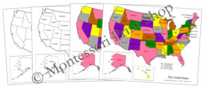 Maps of the United States of America - Montessori color-code | Made By ...