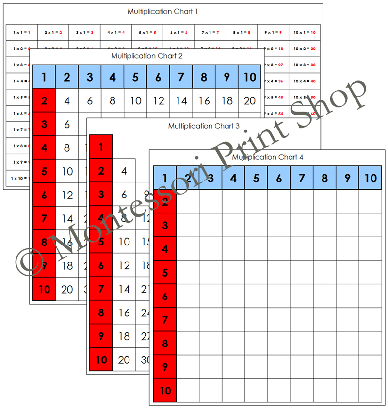 Montessori Multiplication Charts & Instructions | Made By Teachers