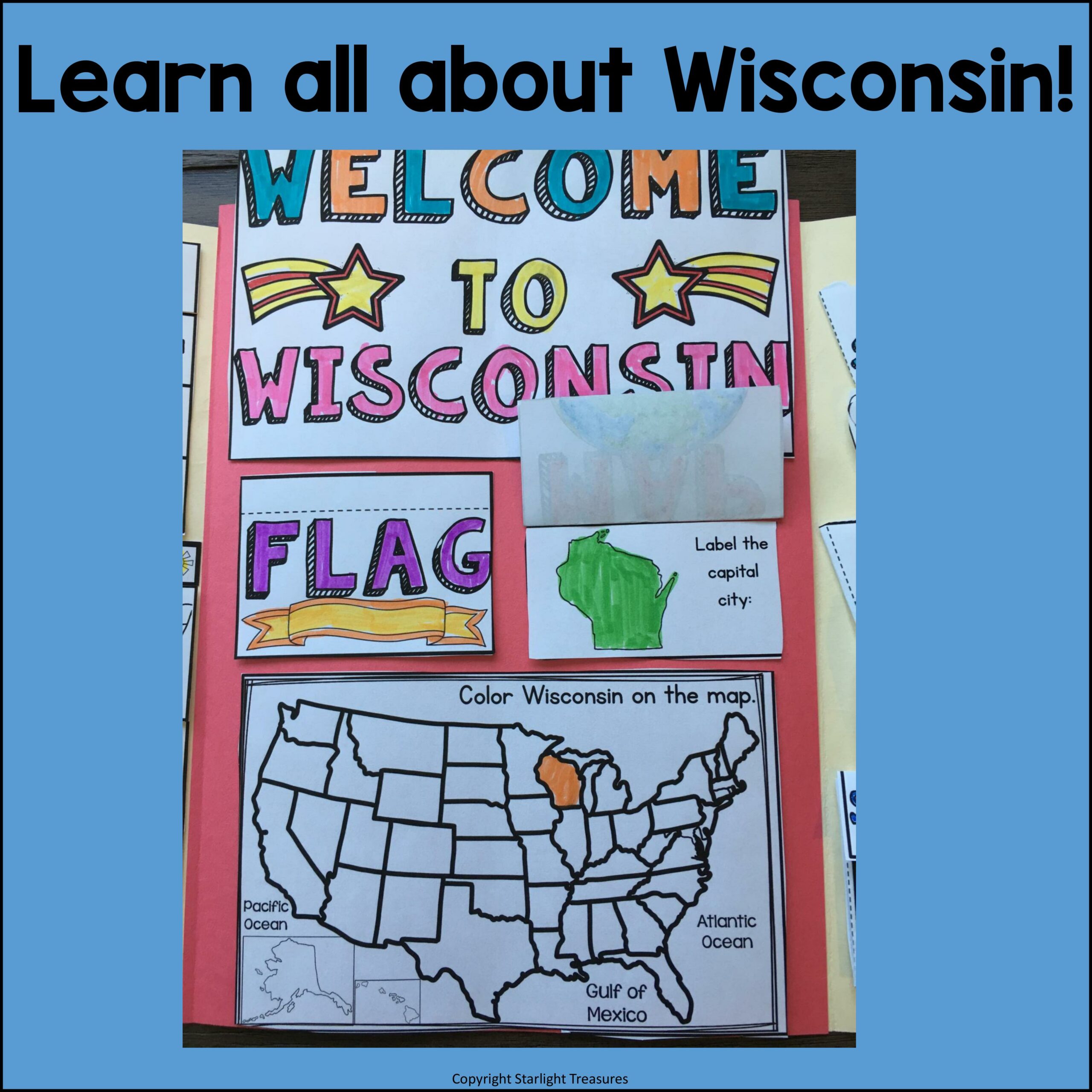 Wisconsin Lapbook for Early Learners - A State Study | Made By Teachers