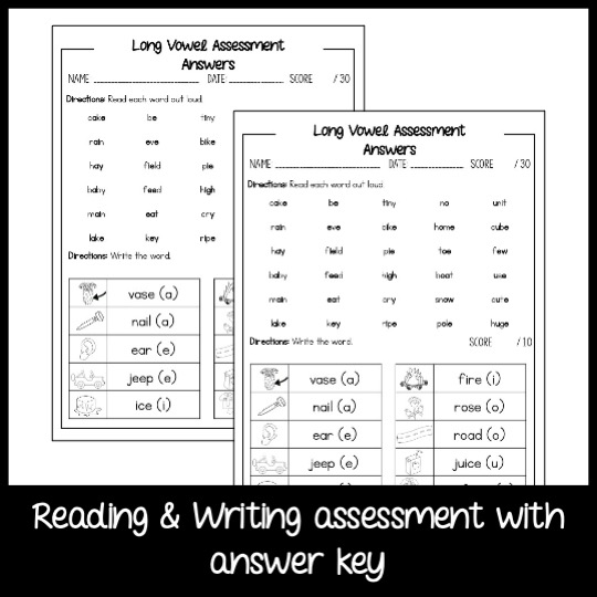 Long Vowel Assessment | Parent Communication Letter | Home Practice ...