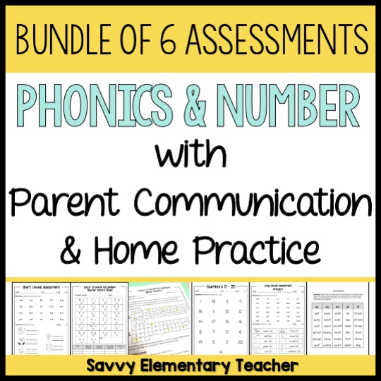 6 Quick Phonics & Number Assessments with Home Communication & Practice ...
