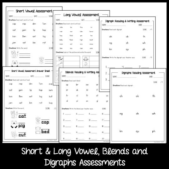 6 Quick Phonics & Number Assessments with Home Communication & Practice ...
