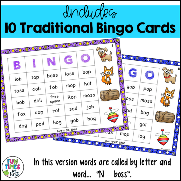 CVC Bingo Game | Short O Words | No Prep Phonics Games | Made By Teachers