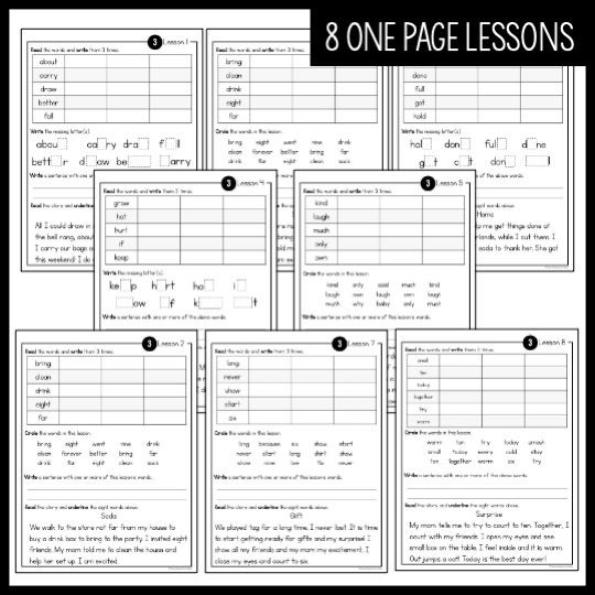 Third Grade Condensed Sight Word Weekly Practice | School, Home ...