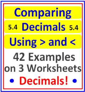 Comparing Decimals with One Another Using > and