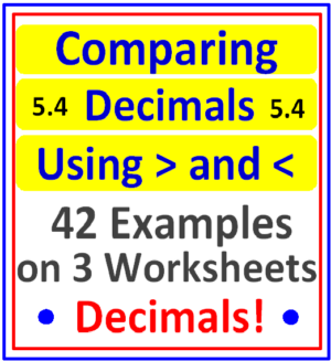 Comparing Decimals with One Another Using > and