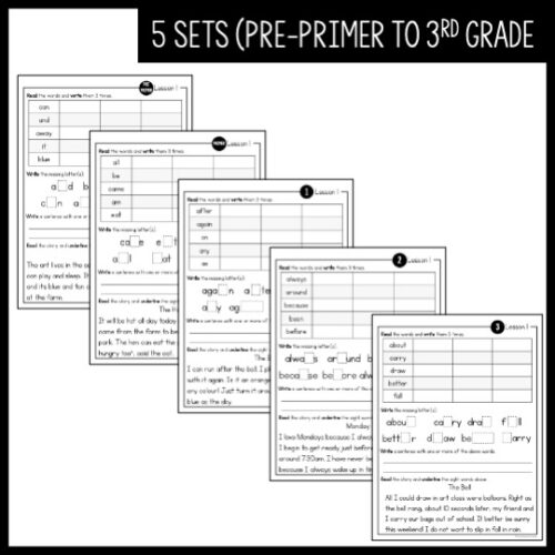Condensed Sight Word Review Lessons (pre-primer, primer, first, second ...