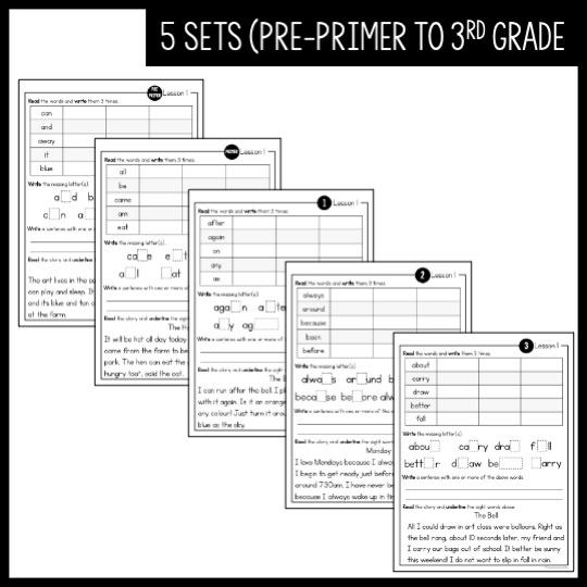Condensed Sight Word Review Lessons (pre-primer, primer, first, second ...