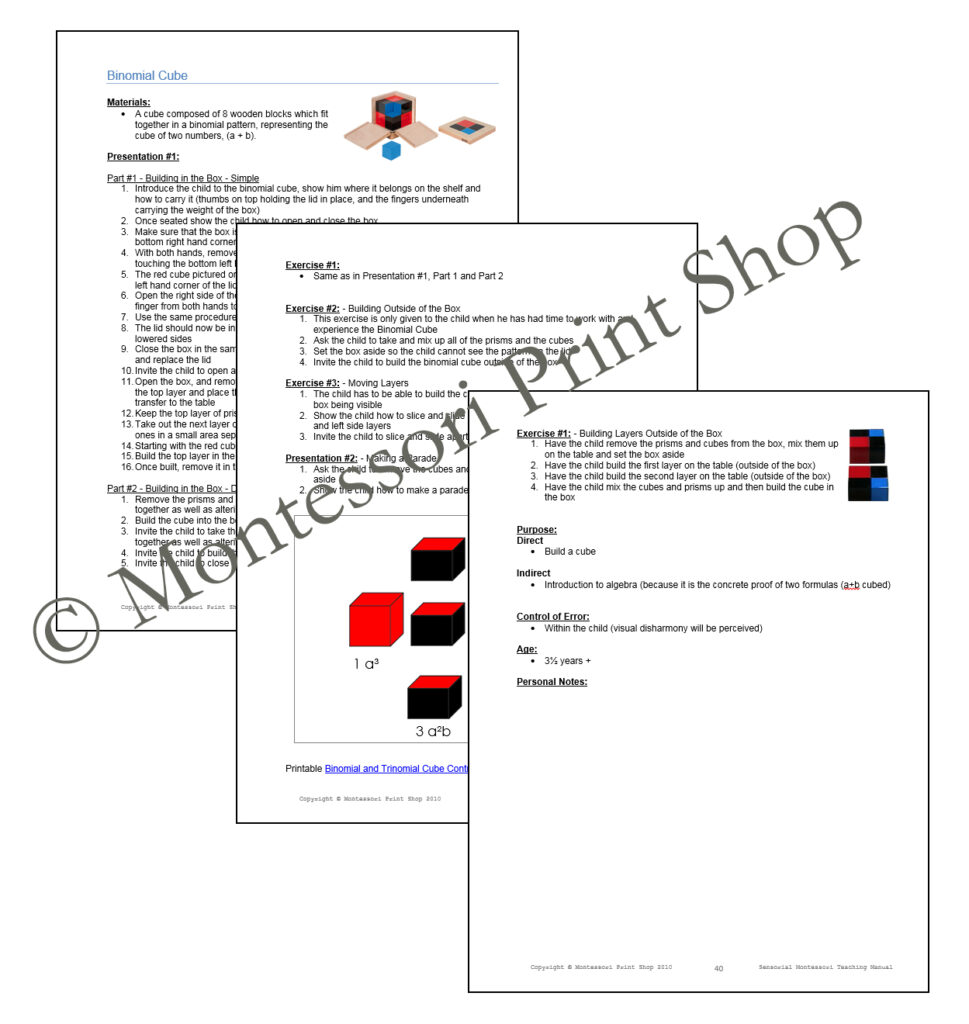 Primary Montessori Sensorial Teaching Manual | Made By Teachers