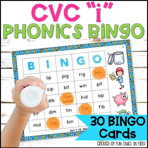 CVC Bingo Game: Short I Words - No Prep Phonics Games | Made By Teachers