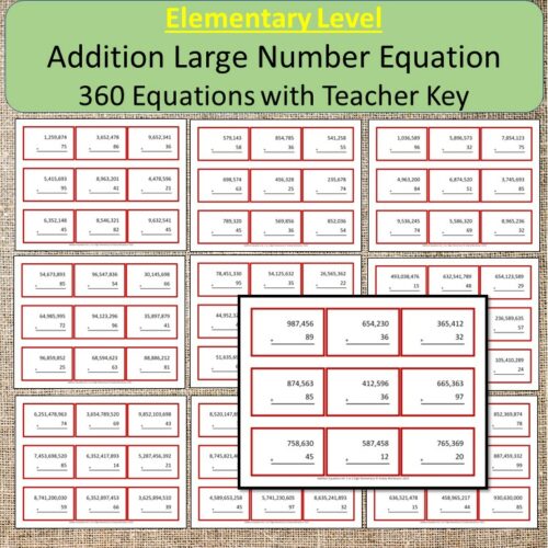 Addition Equations Montessori Math Elementary Homeschool | Made By Teachers