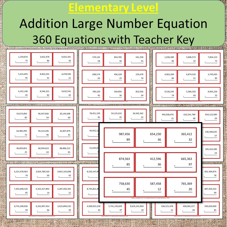 Addition Equations Montessori Math Elementary Homeschool | Made By Teachers