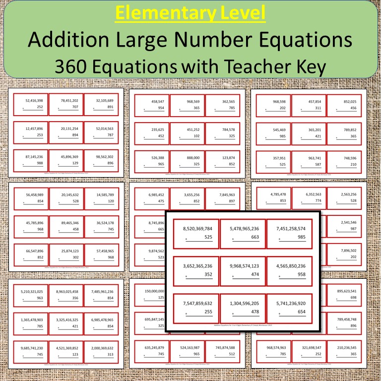 Addition Equations Montessori Math Elementary Homeschool | Made By Teachers