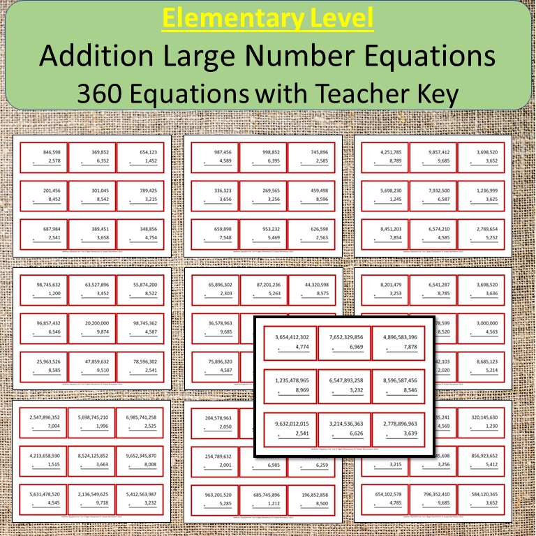 Addition Equations Montessori Math Elementary Homeschool | Made By Teachers