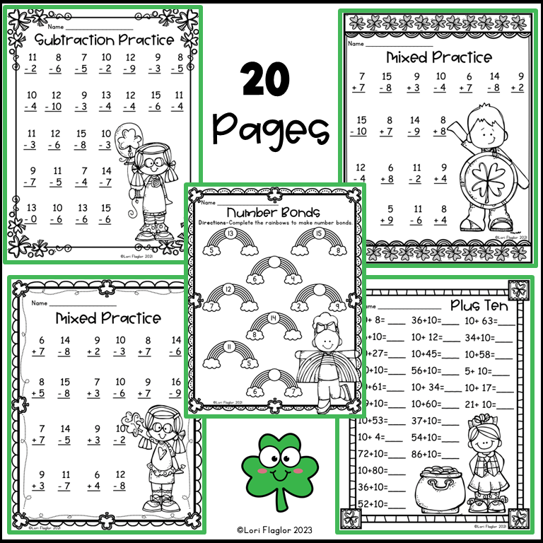 St. Patricks's Day Addition and Subtraction Worksheets | Made By Teachers