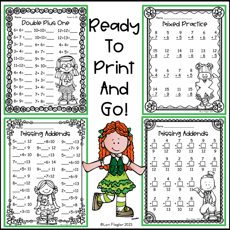 St. Patricks's Day Addition and Subtraction Worksheets | Made By Teachers
