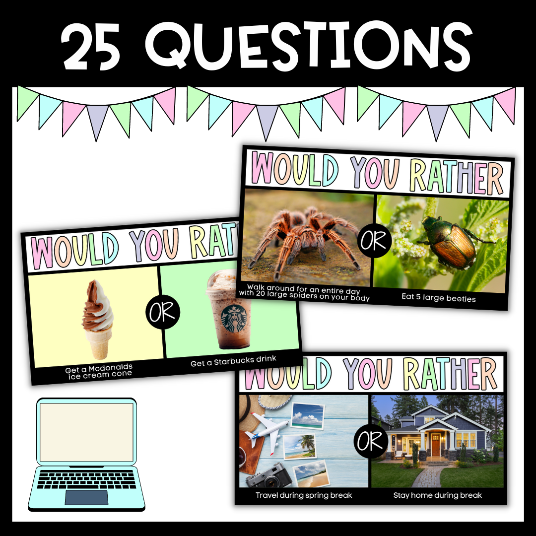 Spring / March / April / May Digital Game - Would You Rather Activity ...