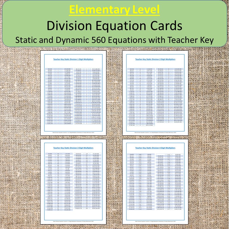 Division Equations Montessori Math Elementary Homeschool | Made By Teachers