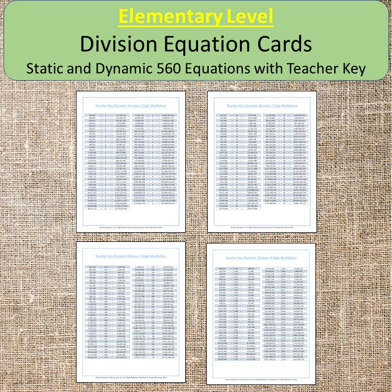 Division Equations Montessori Math Elementary Homeschool | Made By Teachers